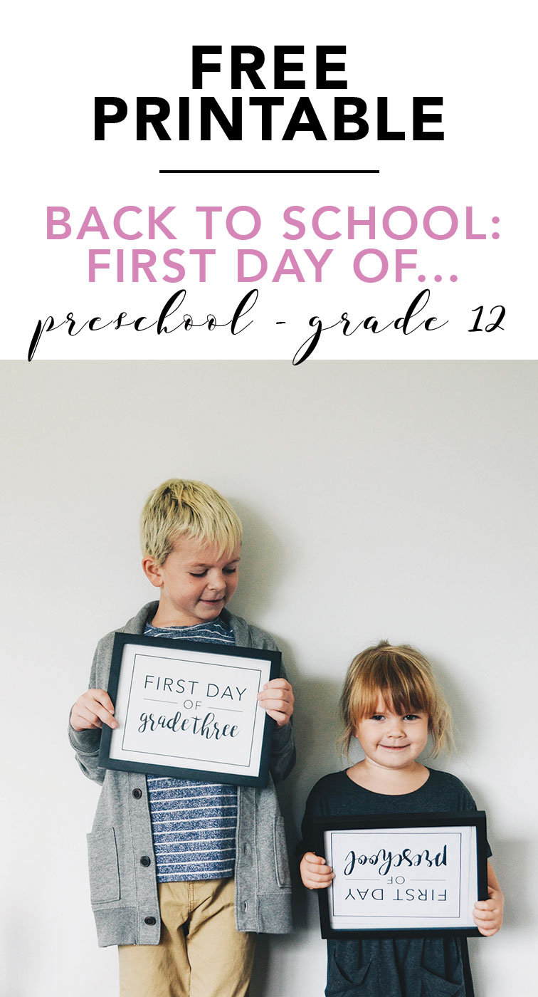 First and Last Day of School Free Printable Downloads